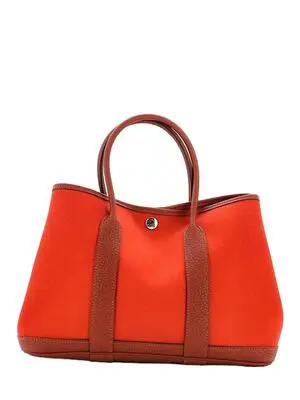 Hermès 30 Garden Party Tote Toile And Leather Brown
