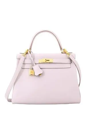 Hermès Kelly 28 Handbag With Gold Hardware - Gris Perle