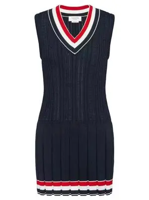 Thom Browne Striped Cable Mini Dress Blue