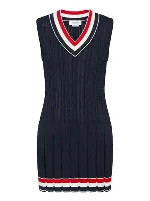 Thom Browne Striped Cable Mini Dress Blue