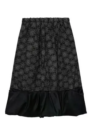 Comme Des Garçons Floral-print Midi Skirt - Black
