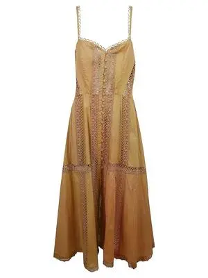 Charo Ruiz Ibiza Lace Midi Dress - Yellow