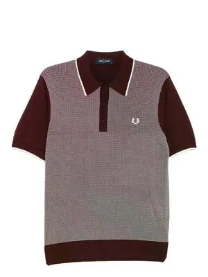 Fred Perry Tonic Waffle Polo Shirt - Red