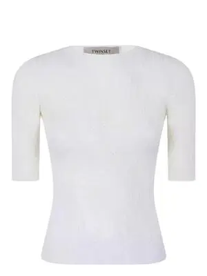 TWINSET Ribbed Knitted Top - White