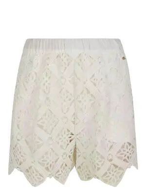Herno Crochet Scalloped Shorts - Neutrals