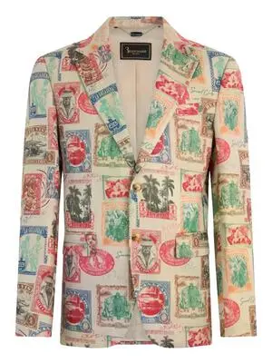 BILLIONAIRE Printed Linen Blazer - Neutrals