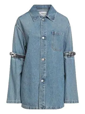 Coperni Denim Overshirt With Appliqués - Blue
