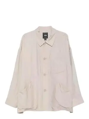 Y3 Patch-pocket Overshirt - Brown