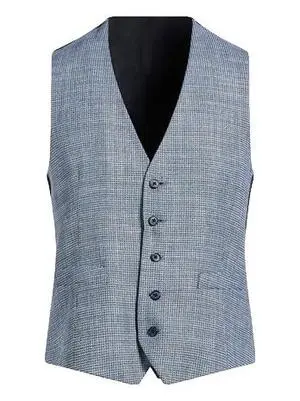 LARDINI Tailored Vest In Light Wool, Silk, And Linen - Blue