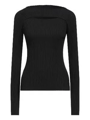 ANINE BING Long Sleeve Crewneck Knit Top - Black