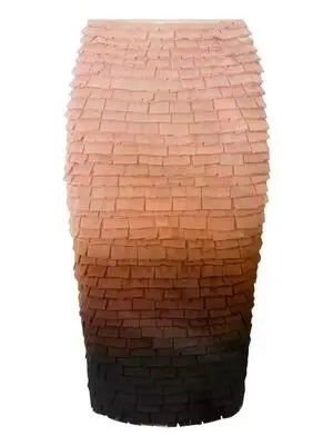 Elisabetta Franchi Graduated Tulle Calf-length Skirt - Brown