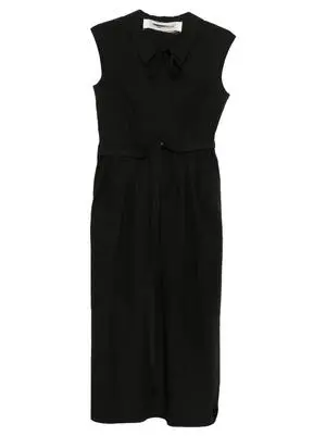 INDIVIDUAL SENTIMENTS Sleeveless Midi Dress With Belt - Black