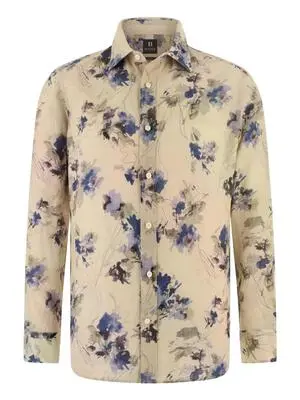 Boggi Milano Regular Fit Linen Shirt - Neutrals