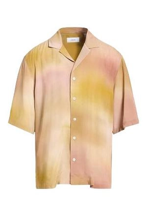 LARDINI Man Shirt Sand Size M Viscose Sand