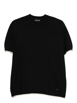 Emporio Armani Contrast-trim T-shirt - Blue