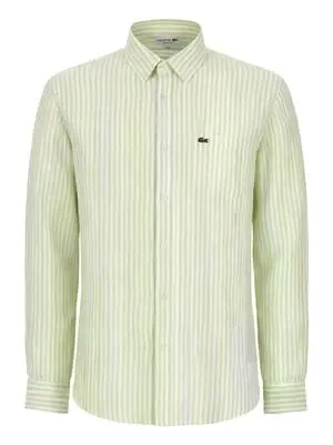 Lacoste Striped Linen Shirt - Green