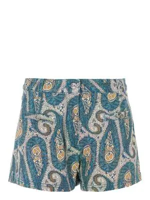 Etro Paisley Print Shorts - Blue