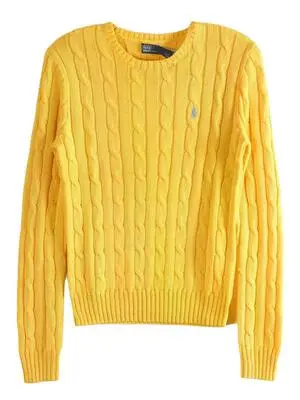 Polo Ralph Lauren Cable-Knit Crew-Neck Sweater Yellow