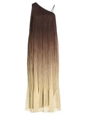 Peserico One-shoulder Georgette Maxi Dress - Brown