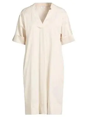Peserico Cotton Elastane Mini Dress - Beige
