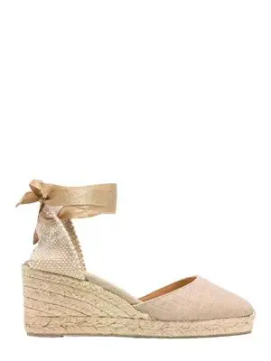 CastaÑer Carina Ribbon Wedge Espadrilles - Neutrals