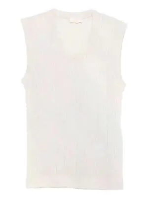 Liu Jo Ribbed Sleeveless Top - Neutrals