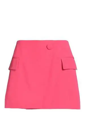 Balmain Mini Flared Viscose Skirt Fuchsia