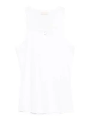 Liu Jo Ribbed Logo Tank Top - White