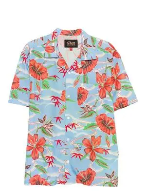 Deus Ex Machina Broadus Floral Short-sleeve Shirt - Blue