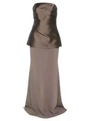 Solace London Allia Strapless Maxi Dress - Brown