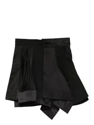 Sacai Panelled Pleated Skirt - Black