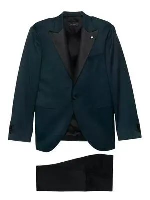 LUIGI BIANCHI MANTOVA Peaked-lapel Three-piece Suit - Blue