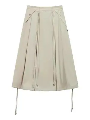 MUSIUM DIV. Pleated Midi Skirt Neutrals