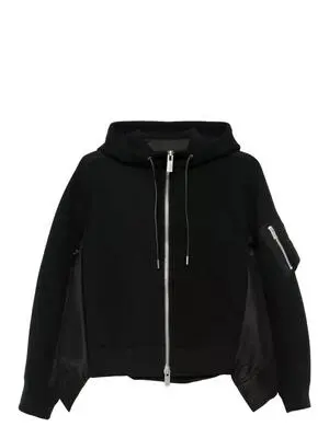 Sacai Hooded Zip-up Jacket - Black