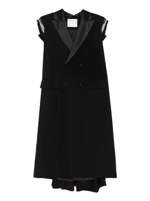 Sacai Double-breasted Coat - Black