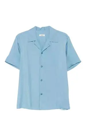 Sandro Loose-fit Shark Collar Shirt Blue