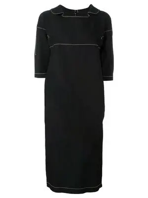 Comme Des Garçons Boxy Fit Collared Dress - Black
