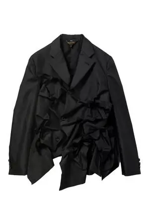Comme Des Garçons Ruffled Deconstructed Jacket - Black