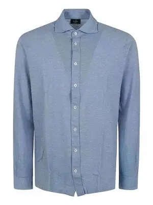 BARBA NAPOLI Buttoned Cotton Shirt - Blue