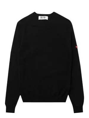 Play Comme Des Garcon Small Heart Sweater - Black