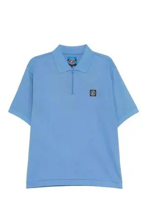 AGNES B. Logo-patch Polo Shirt - Blue