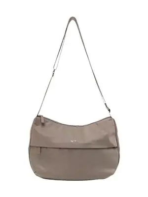 AGNES B. Logo-embossed Shoulder Bag - Brown