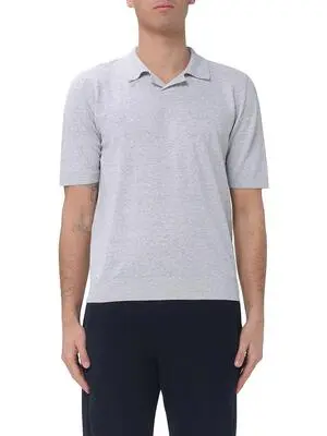 Eleventy Cotton Knit Polo Shirt - Grey