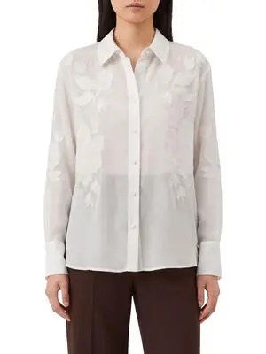 FORTE_FORTE Embroidered Viscose Shirt - Ivory
