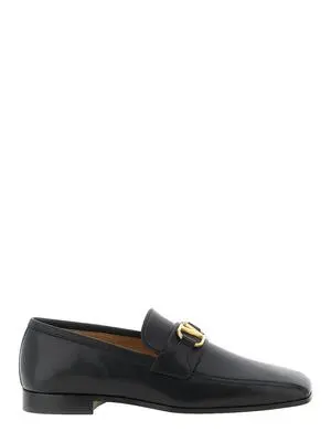 VALENTINO Valentino Garavani VLogo Signature Natural Grain Leather Loafers