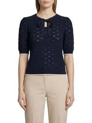 TWINSET Twinset Knit Pullover With Tie Neck Detail