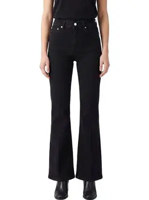 CYCLE Flared Cotton Denim Jeans - Black