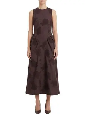 ROTATE BY BIRGER CHRISTENSEN Embroidered Midi Dress - Brown