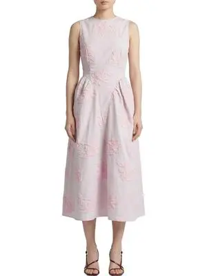 ROTATE BY BIRGER CHRISTENSEN Embroidered Midi Dress - Pink