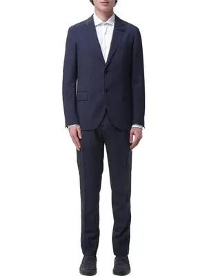 LARDINI Single-breasted Virgin Wool Suit - Blue